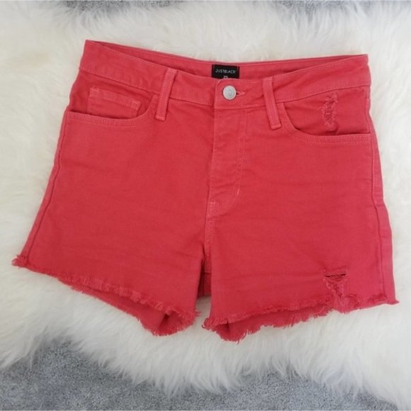 Just Black | Shorts | Just Black The Weekend High Rise Cut Off Orange ...